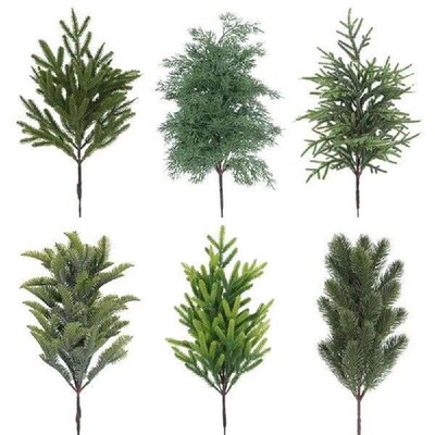 Realistic Artificial Pine Branches Green DIY Realistic