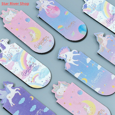 3 pcs/pack Flying Unicorn Magnetic Bookmarks Books Marker of
