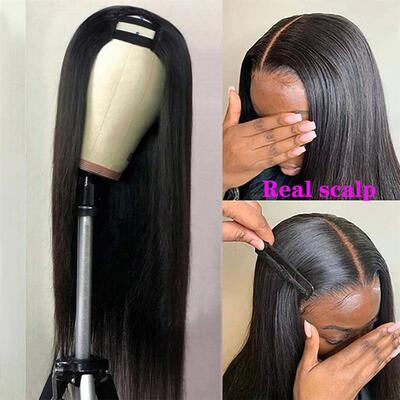 Straight Wigs Cheap U Part Wig Brazilian Human Hair Wigs For