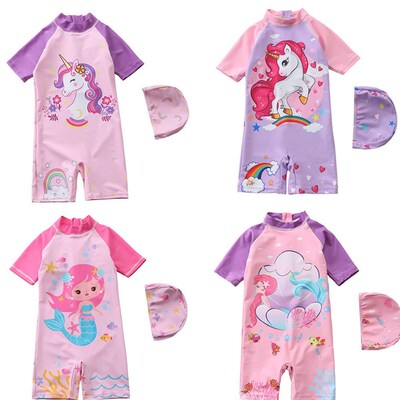 1~7Y Baby Girls Swimmingsuit One Piece Girls Swimwear Childr