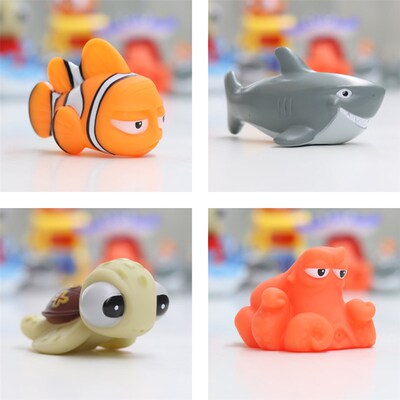 Finding fish Baby Bath Squirt Toys Kids Funny Soft Rubber Fl