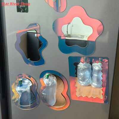 Colorful Irregular Magnetic Locker Mirror Refrigerator Stick