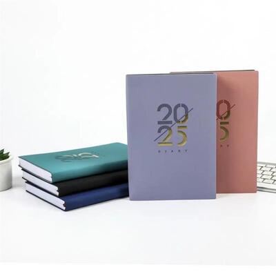 2025 Portable Agenda Book English Calendar Book A5 PU Notepa