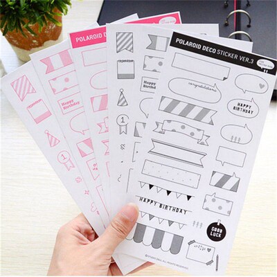 6 Sheets/lot Diy Album Sticky Notes Seal Sticker DIY Calend