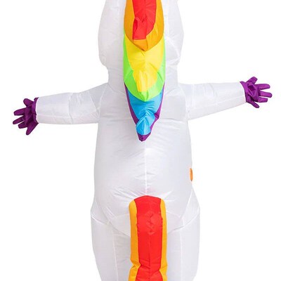 Kostum Unicorn Tiup Kostum Halloween Pelangi Anak-anak Dewas