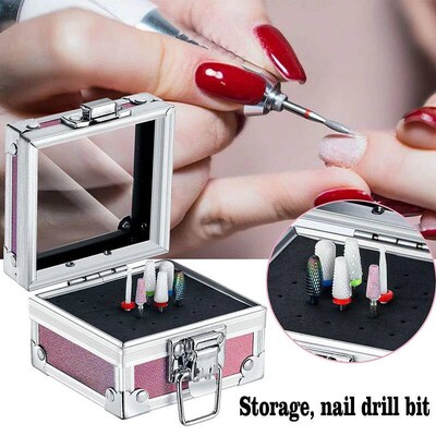 1Pcs Professional Nail Drill it Holder ox with 25 Holes Alum
