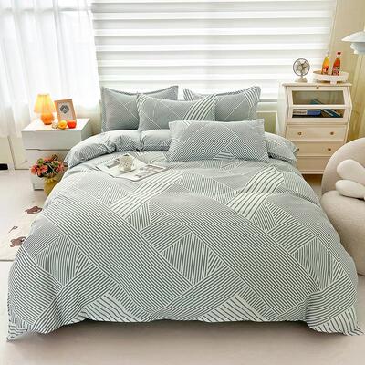 4 pcs bed sheets set beddings cotton sheet flat pillowcases