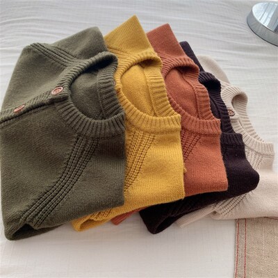 Kids Solid Knitwear 05 Years Autumn Boys Casual Sweater Fash