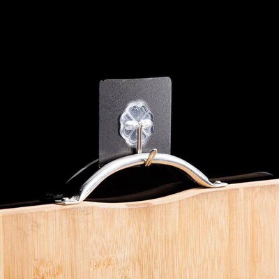 Transparent Stainless Steel Self-Adhesive Hooks Bathroom Tow