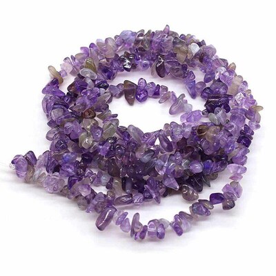 40CM Natural Amethysts Beads Irregural Freeform Chip Gravel