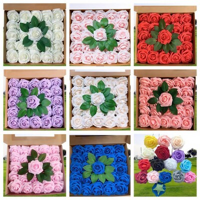 European-style Gift Box With Pe Roses, Artificial Foam Flowe