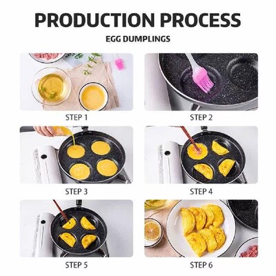 1Pcs 4-hole Omelet Pan Non-stick Fried Egg Pan Aluminum