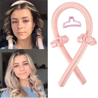 Heatless Curling Rod Headband No Heat Silk Curls Ribbon Hair