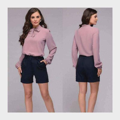 femme shirt tee satin shirts temperament elegant autumn