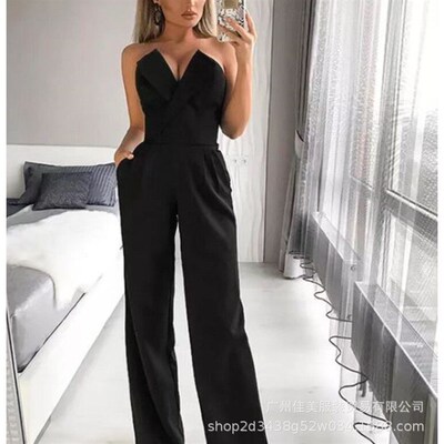 2025 Solid Color Stitching Slim-fit One-piece Sleeveless Lon
