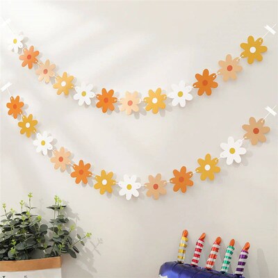 2PCS Gradual Daisy Flowers Pull Flowers Birthday Party Scene