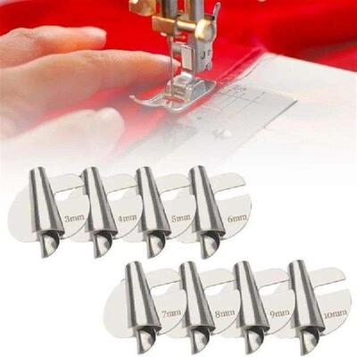 8Pcs Sewing Machine Presser Foot Curved Scroll Hemmer Foot