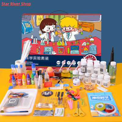 60/108/158pcs Kids DIY Science Experiments Set with Lab Coat