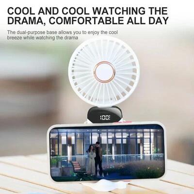 Handheld Fan Foldable Portable Neck Hanging Fans 5 Speed USB