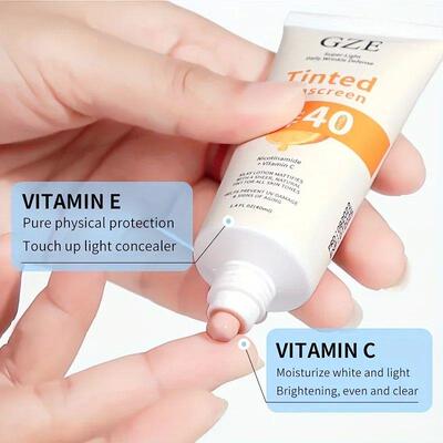 GZE Vitamin C Tinted Sunscreen with SPF 40  Hydrating Miner