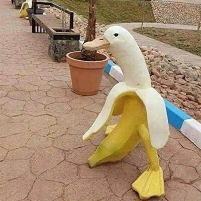 Banana Duck Ornament Exquisite Garden Decoration Resin Outdo