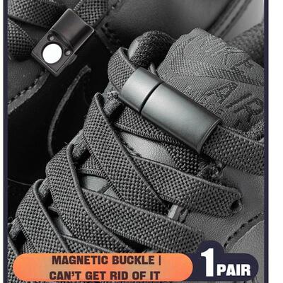 1Pair+Magnetic+Lock+Shoelace+without+tie+Flat+Elatic+Lace+Sn