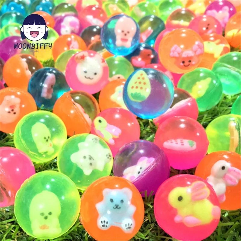 10Pcs 25mm Cute Luminous Children Toy Ball Colored Boy Bounc