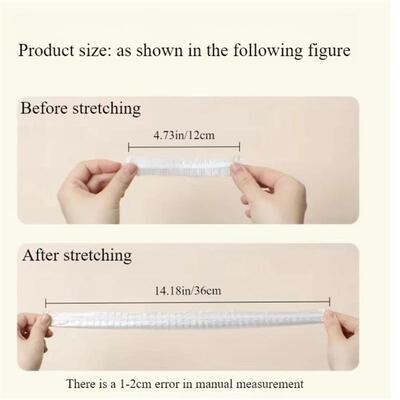 200 Piece White Cling Film, Elastic and Transparent, Suitabl