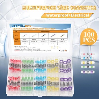 ELECTRAPICK 100pcs Waterproof Sleeve Solder Seal Wire Connec