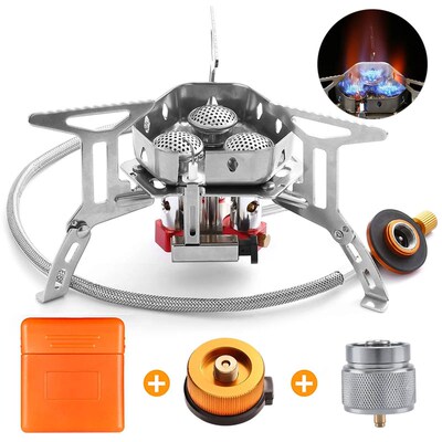 WindProof Camping Gas Stove Outdoor Tourist Burner Strong Fi