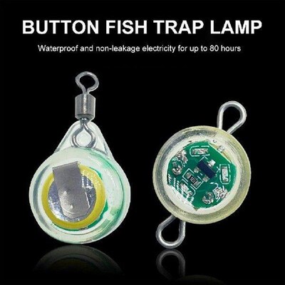 LED Fishing Lure Trap Light Eye Shape Mini Attracting Fish