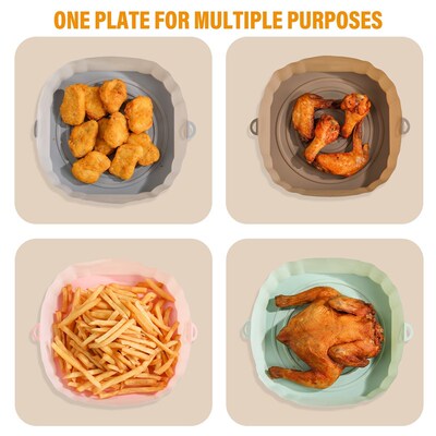 3pcs for 4.5L-5.5L Airfryer Silicone Basket Mat Tray for Mic