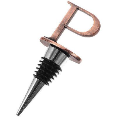 Alphabet Bottle Stopper Zinc Alloy Silicone Reusable