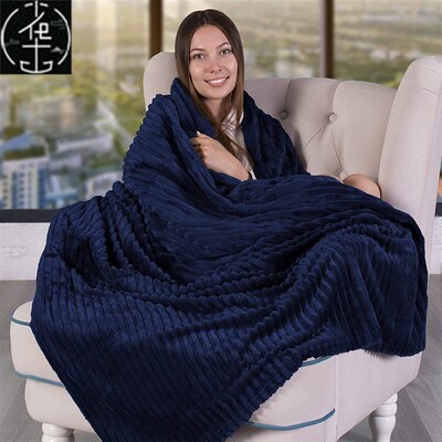 Throw Blanket for Couch Plush Fluffy Warm Cozy法兰绒毯子加厚