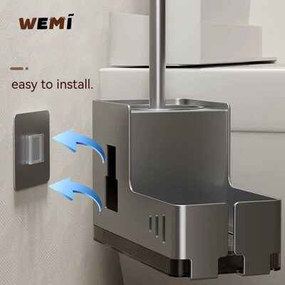 Bathroom Toilet Brush Holder Cleaning Tools Space Aluminum W