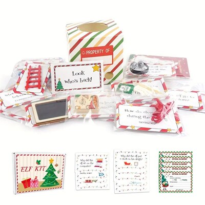 24-Day Elf Arrival Kit,Christmas Countdown Kit with Jokes
