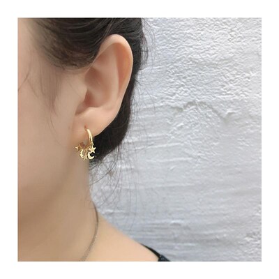 2024 Small Hoop Star Earrings For Women Pendientes Mujer