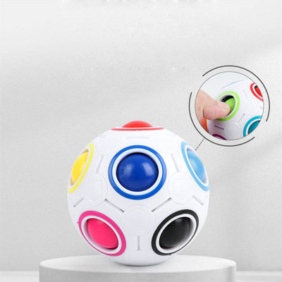 2pcs Puzzles magic rainbow ball Push Pop It  Fidget toy足球