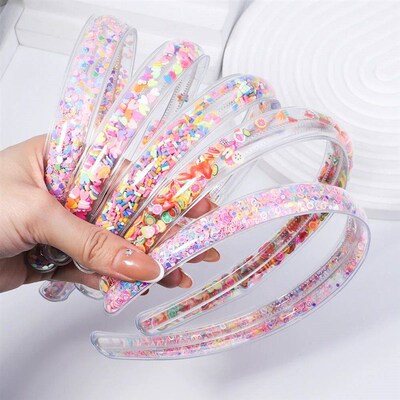Transparent Quicksand Headbands For Children Kids Girls Fash