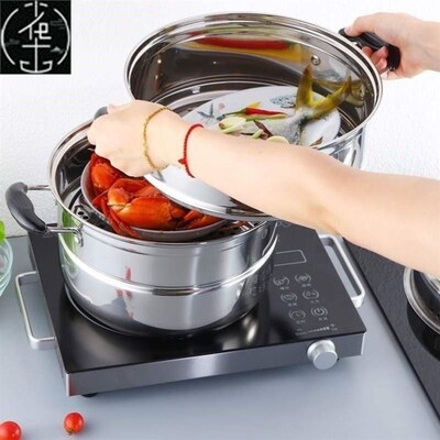 d steamer 3-storey steam cooker pot gas double-layer steamer