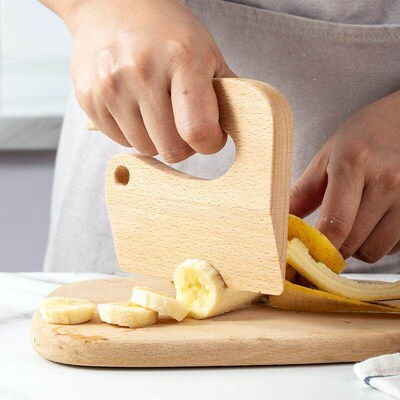 Childrens wooden knives$$ vegetables and fruits$$ wooden