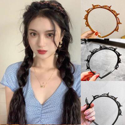 Ruoshui Woman Non-Slip Hairband With Clips Double Band Headb