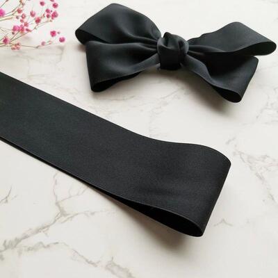 1pc (25 Yards/roll) Black Single Face Satin Ribbon