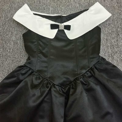 Spring French Off-shoulder Tube-top Small Black Dress Women