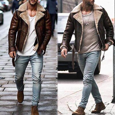 Fur personality coat Men street personality fashion temperam