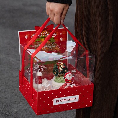 2025 Christmas Cake Decor Box Tree Bear Dessert Gift Box