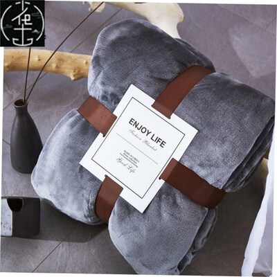 Blanket Plain Flannel Thick Coral Fleece Knee Blanket 小毛毯