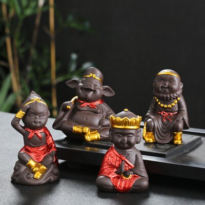 紫砂茶宠西游记四师徒悟空大圣家居摆件茶盘可养精品创意鱼缸造景