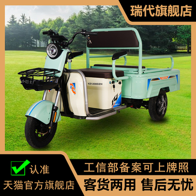 电动三轮车家用载人载货摆摊货斗三轮电动车出门代步拉货电瓶车