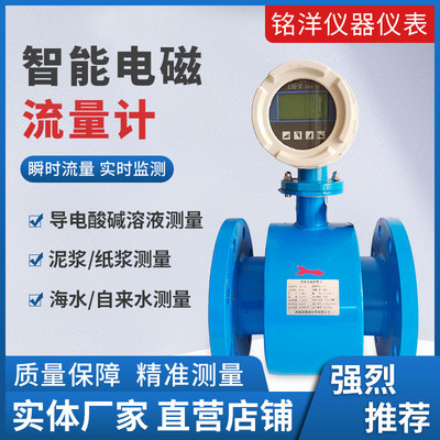 分体式电磁流量计一体智能污水液体水管道电子数显流量表DN80/100